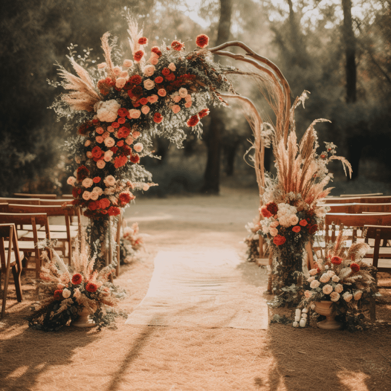 Boho Rustic Arch Set with Bouquets